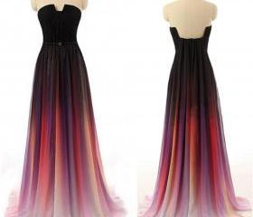 Long Prom Dresses, Gradient Prom Dresses, Party Prom Dresses, Chiffon ...
