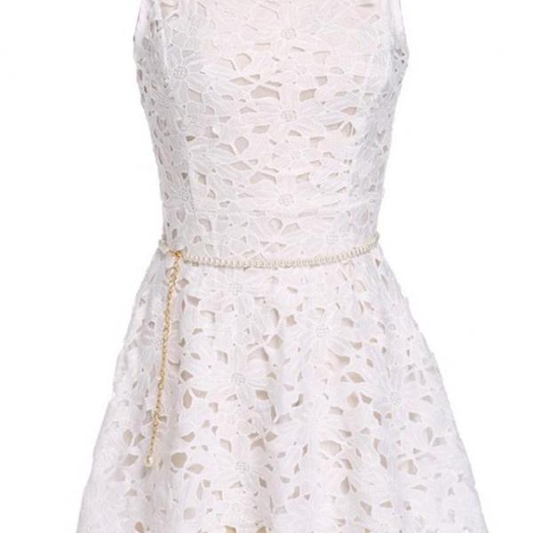 Lace Homecoming Dresses,short Sleeveless Homecoming Dresses,simple A ...