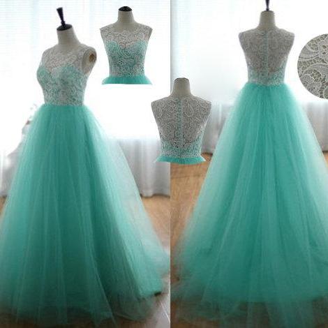 Fantastic Blue Tulle Dresses, Tulle Lace Prom Dresses, Blue Tulle ...