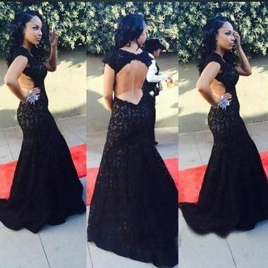 Black Prom Dress, Lace Prom Dress, Long Prom Dress, Sexy Prom Dress ...