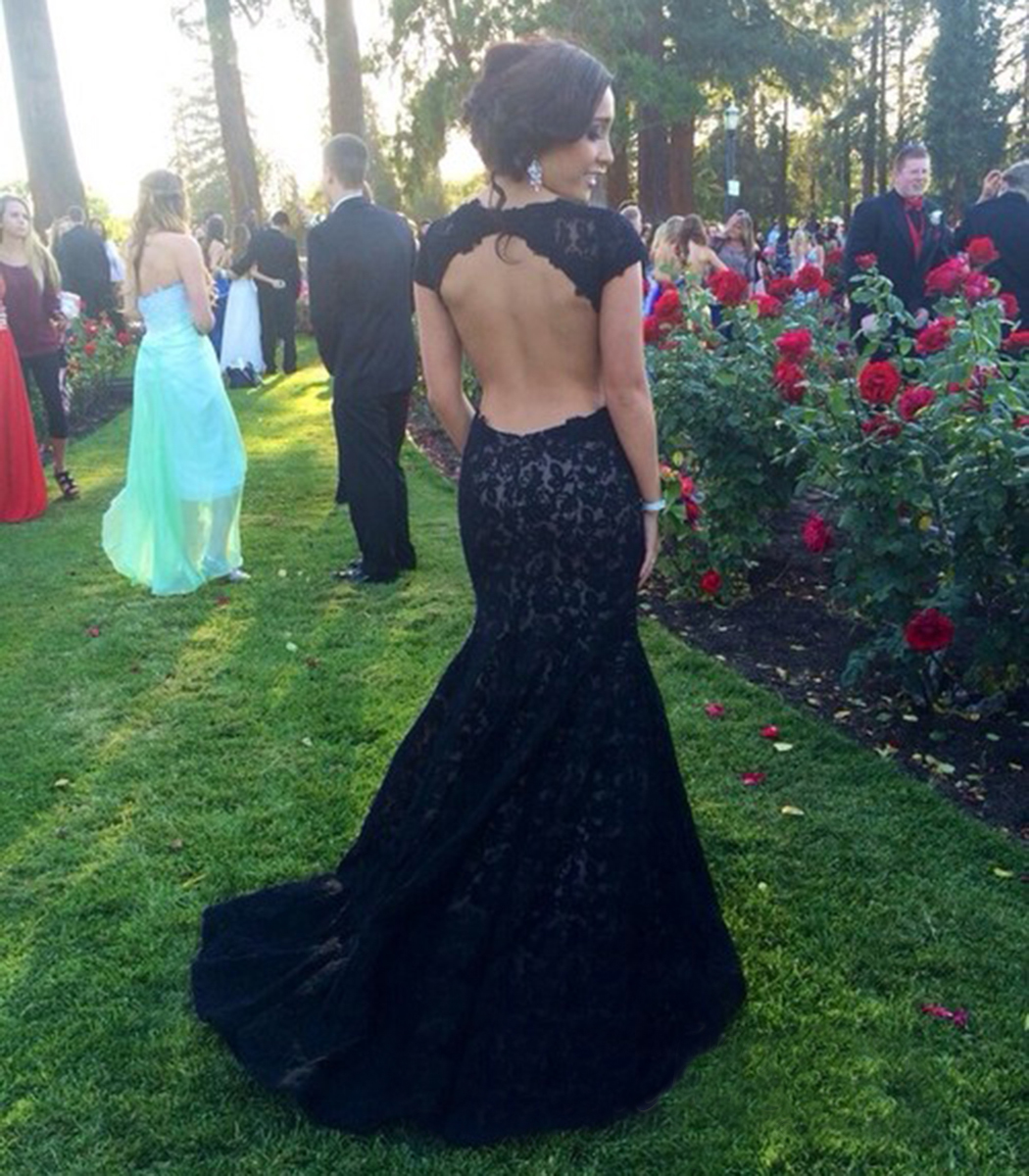 Black Prom Dress, Lace Prom Dress, Long Prom Dress, Sexy Prom Dress ...